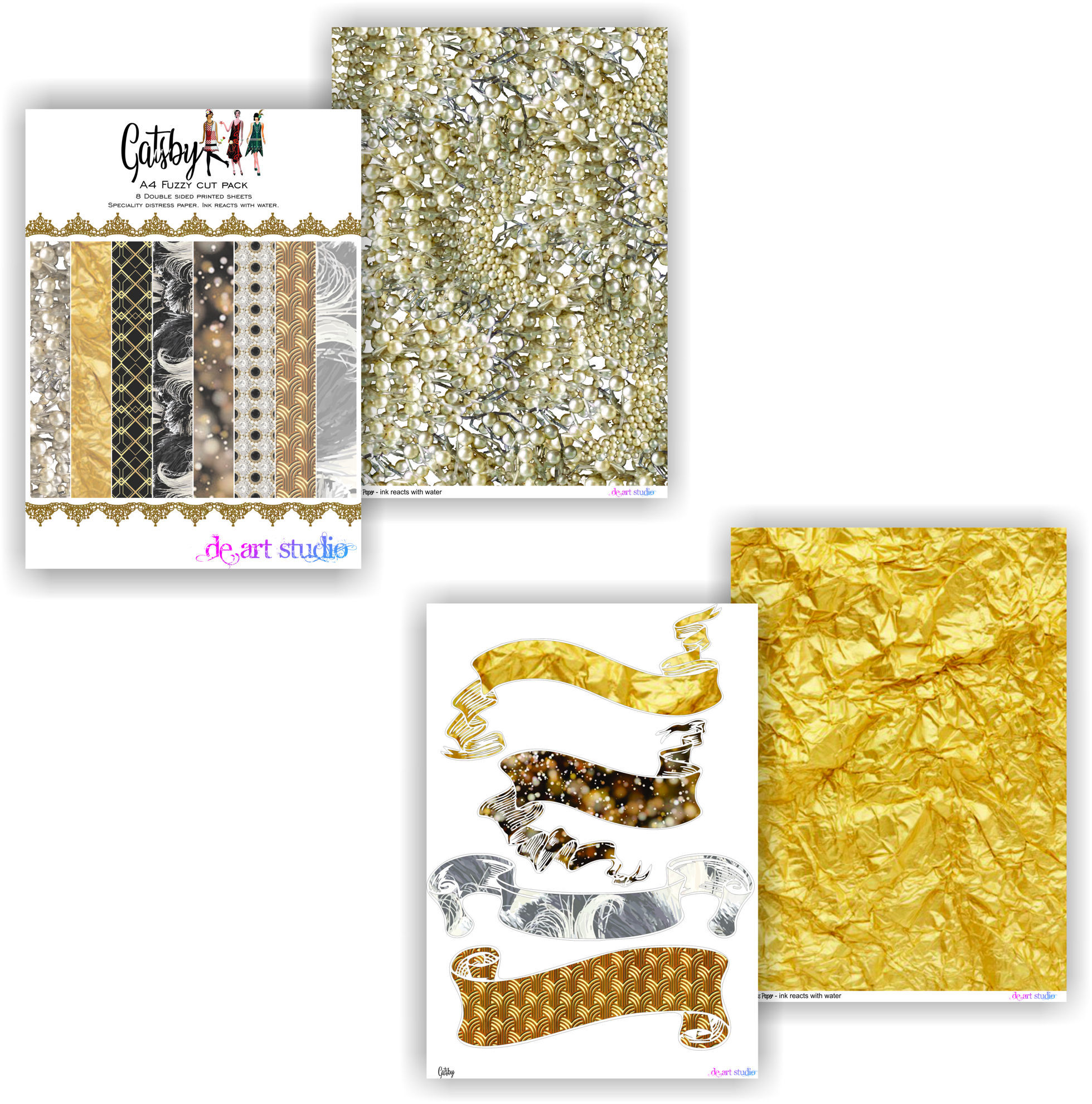 De Art Studio - Gatsby A4 Fuzzy Cut Paper Pack