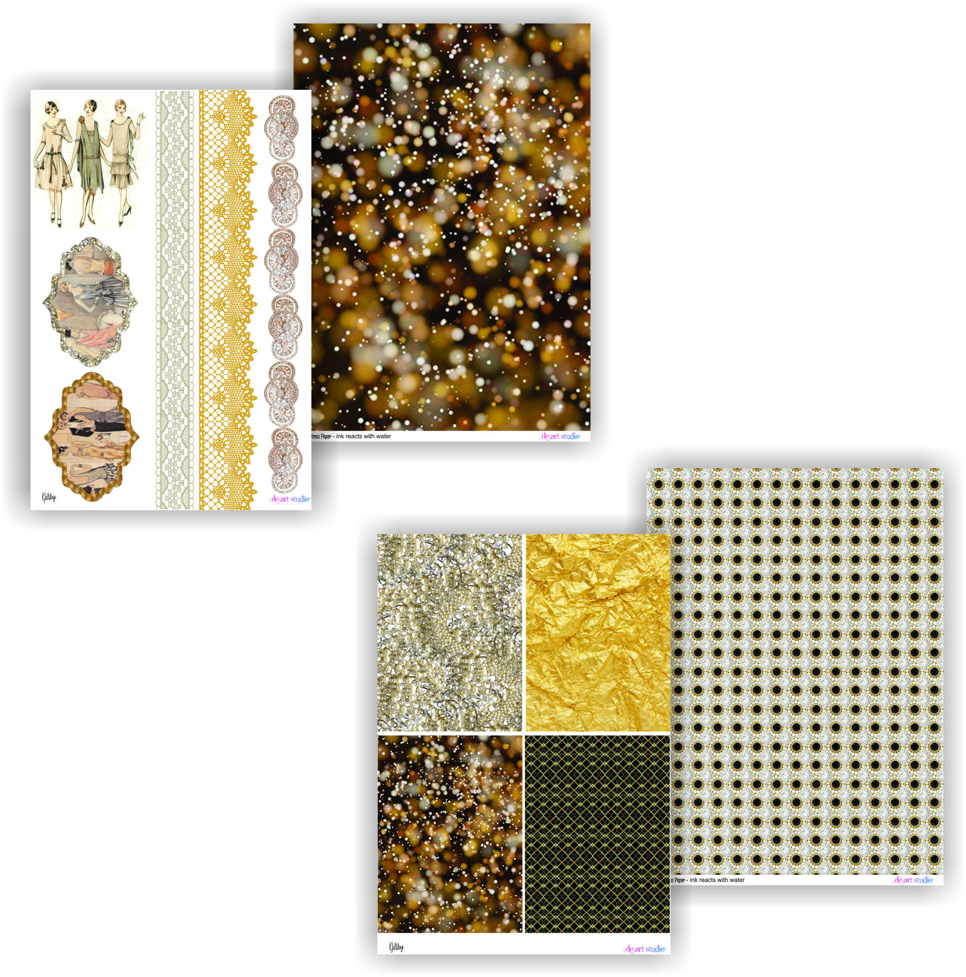 De Art Studio - Gatsby A4 Fuzzy Cut Paper Pack