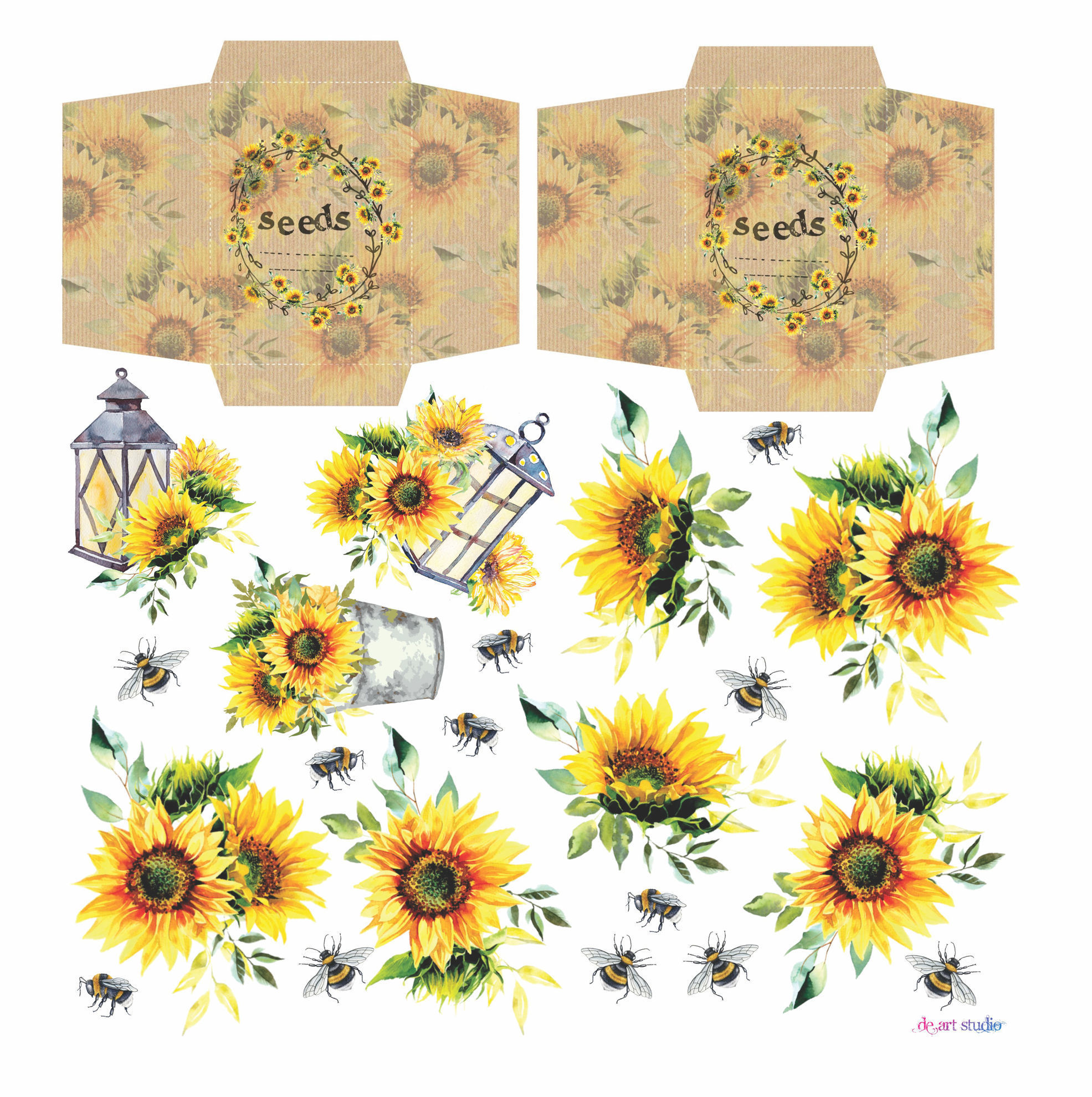 De Art Studio - Bee Sunny Cutout Sheets (2 Cut out Sheets)